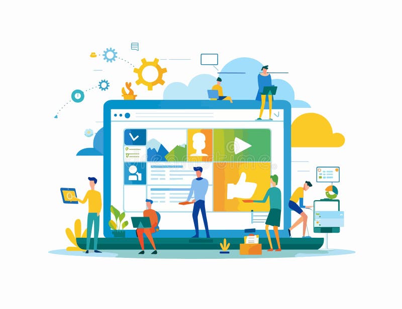 Digital Workspace Designers Collaborating on Social Platform Interface ...