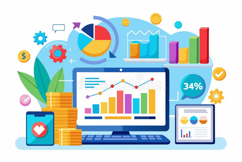 A Digital Workspace Featuring Graphs and Charts for Analyzing Online ...
