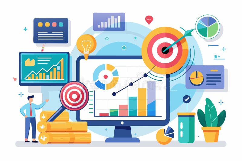 A Digital Workspace Showcases Trading Data Analysis with Graphs, Charts, and Targets for ...