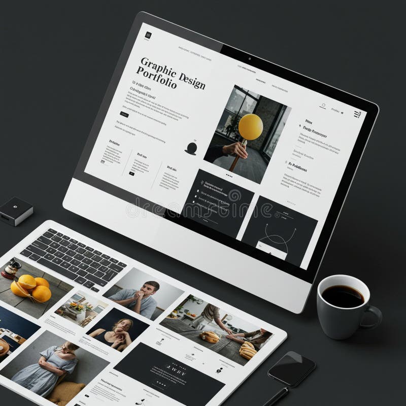 A Digital Workspace Showing an All-in-one Desktop Computer Displaying a ...