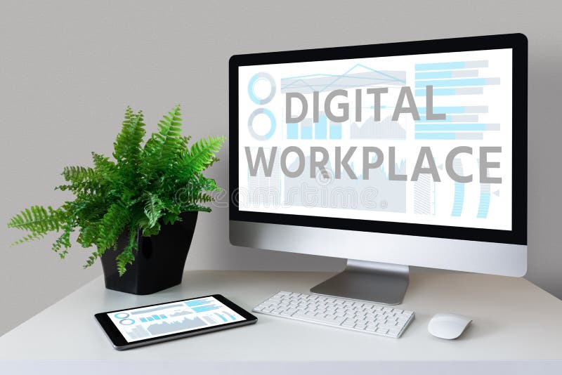 Digital worksplace stock photo. Image of education, desk - 187784882