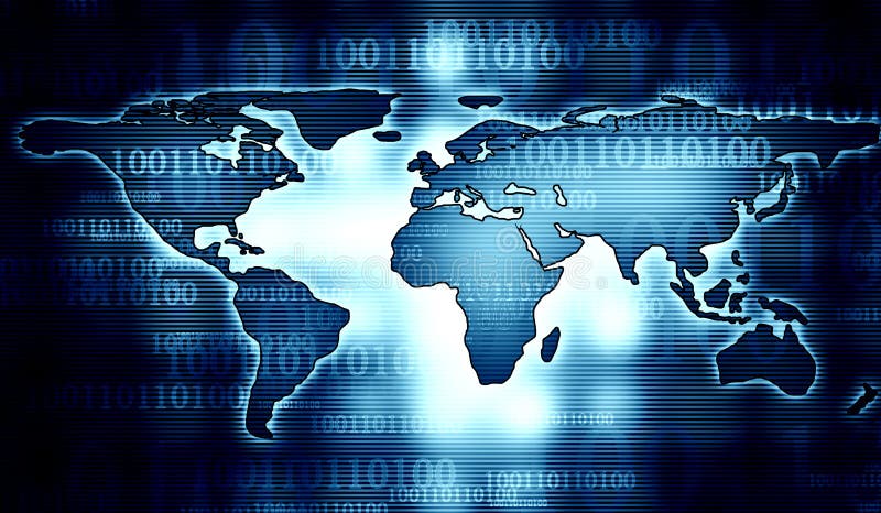 Abstract Technology Digital Backgrounds with Earth Map Stock Vector ...