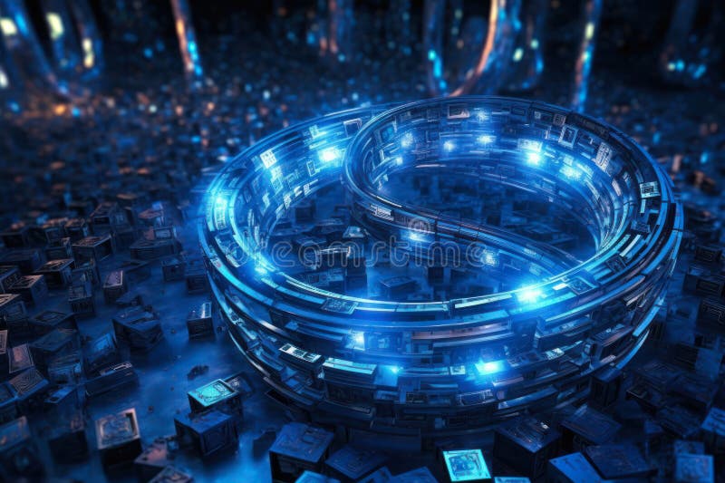 Digital World Abstract Background Generative Ai Stock Illustration ...