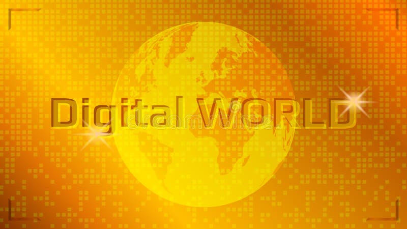 Digital World Abstract Golden Background. Stock Vector - Illustration ...