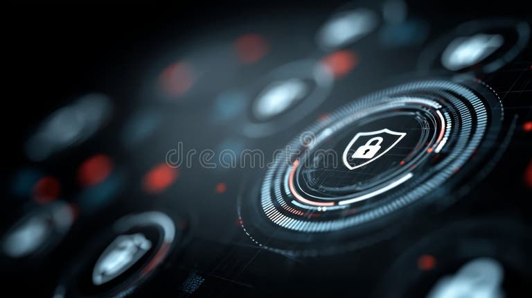 Digital World with AI Protection Shield and Cybersecurity Technology ...