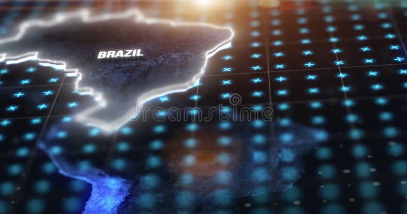 Digital, World and Brazil on an Information Technology or Virtual Map ...