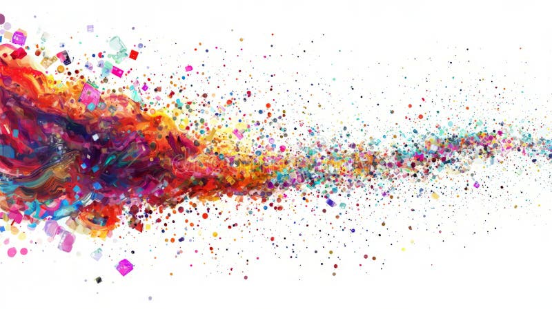 Digital World Collapsing into Chaotic Pixels and Data Fragments Stock ...