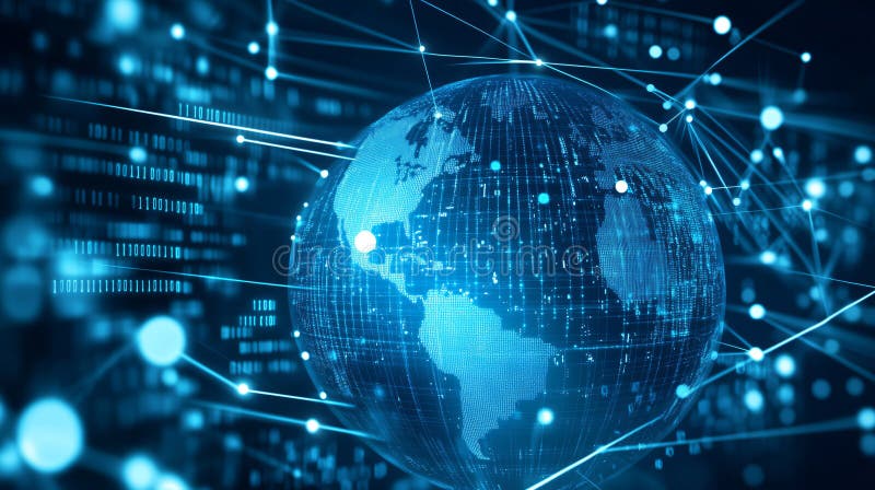 Digital World Connecting through Global Network Data Flow Stock ...