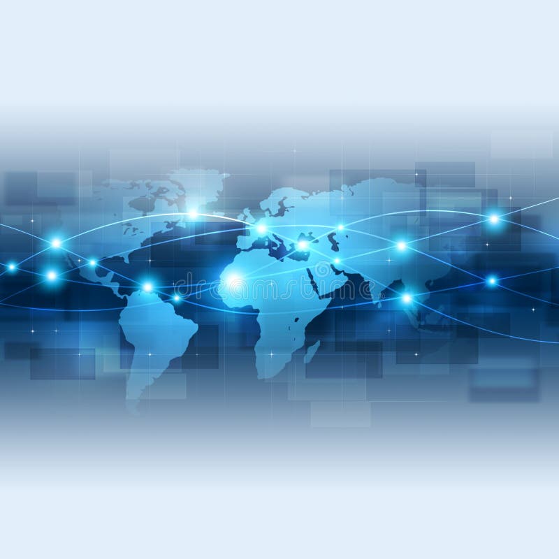 Global Network Connections stock illustration. Illustration of ...