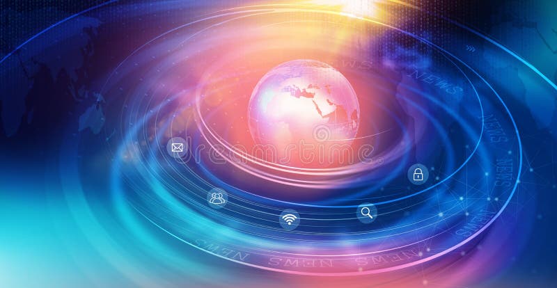 Beautiful 3d Illustration Showing Earth Surrounded with Connection ...