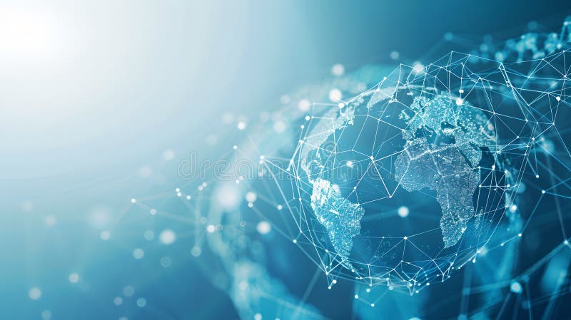 Digital World Connectivity and Network Concept Illustration. Global ...