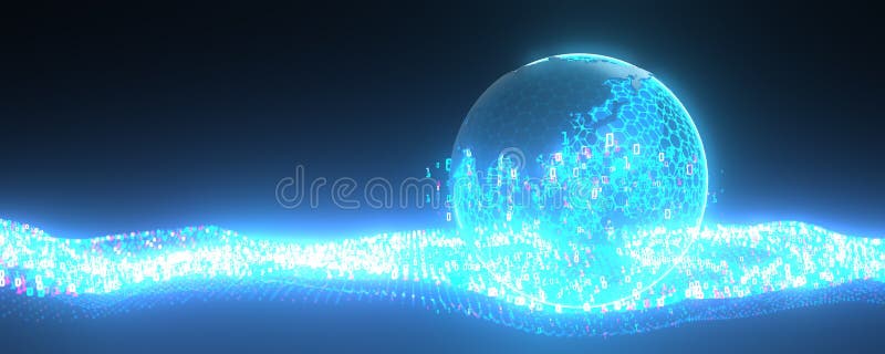 Digital World. 3D Illustration Stock Illustration - Illustration of ...