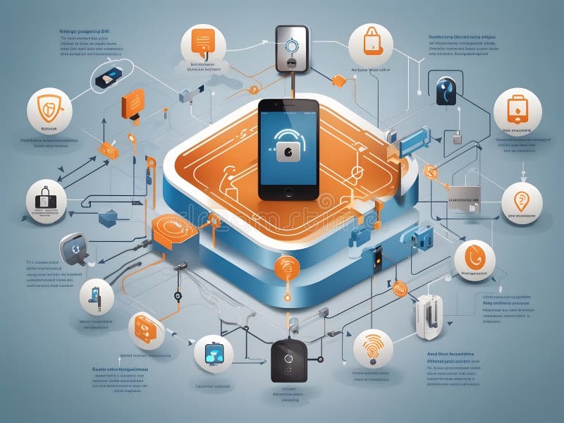 A Digital World with Data Privacy Concerns Stock Illustration ...