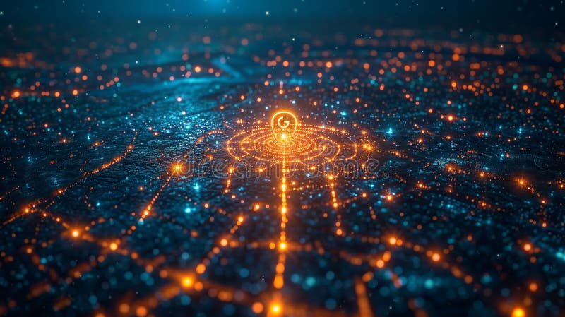 Digital World Emerging from Smartphone with GPS Arrow Pointing Forward ...