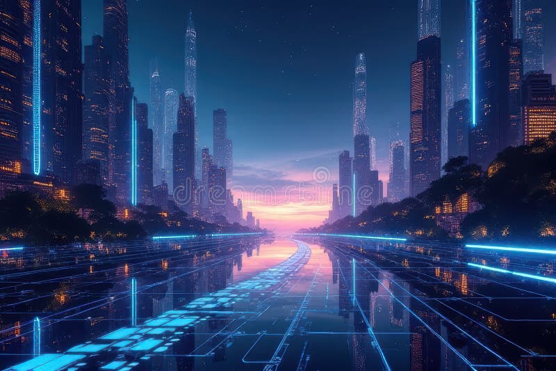 Digital World Evolution stock illustration. Illustration of colorful ...