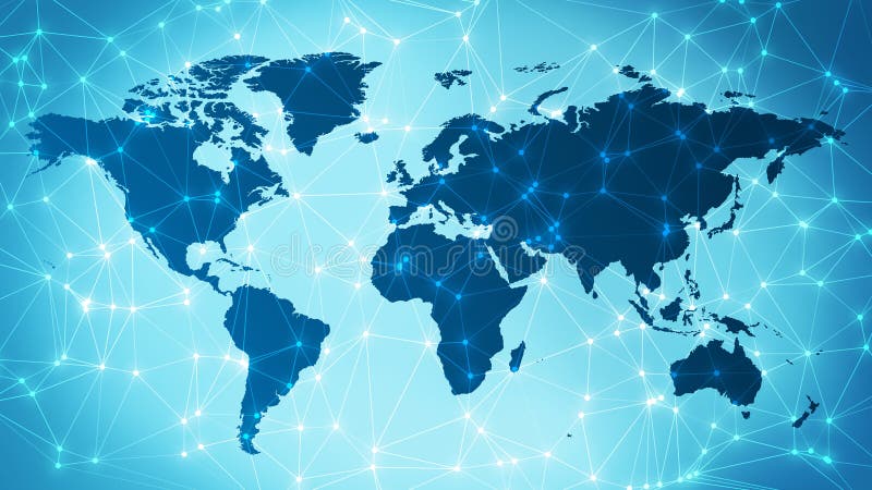 Digital World Globalization Technology Creative Graphic Background ...