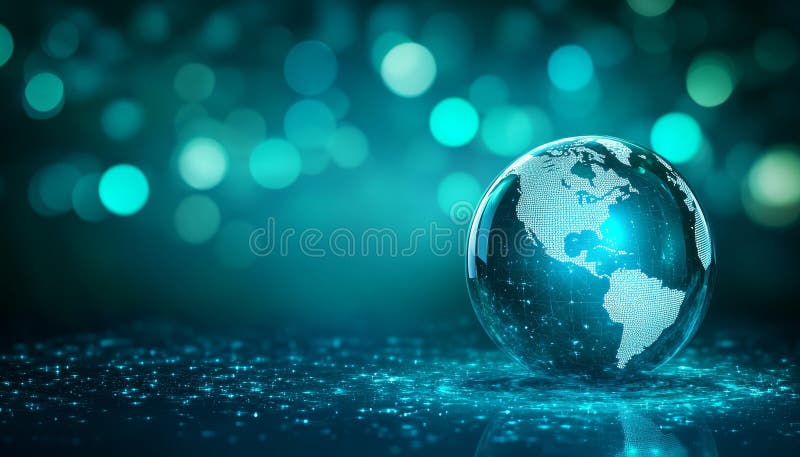 Digital World Globe. Concept of Global Network, Connectivity, Data ...