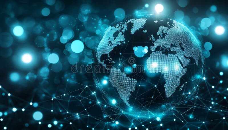 Digital World Globe, Concept of Global Network, Connectivity, and Data ...