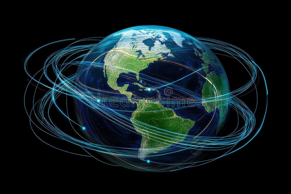 Digital World Globe with Floating Search Queries Representation Stock ...