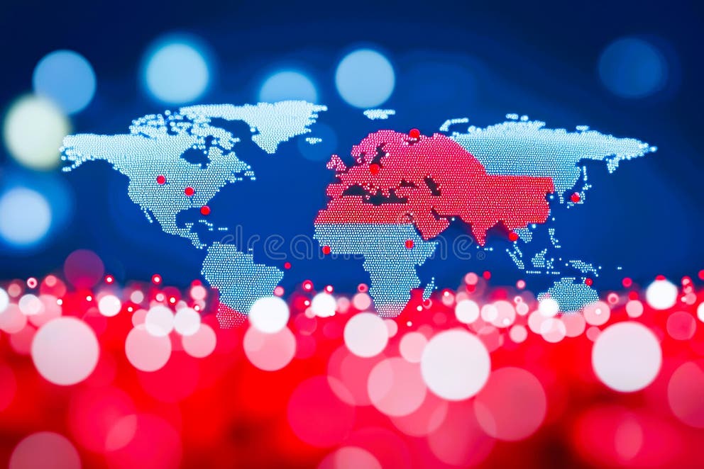 Global Network Digital World Map Connectivity Data Points Innovation ...