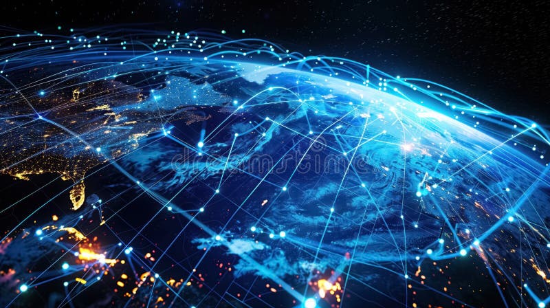 Digital World Globe Out of Control, Super Fast Data Transfer in a Mad ...