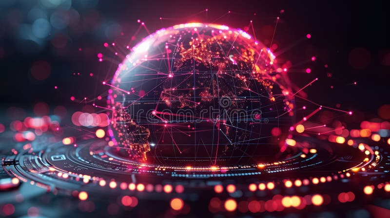 Digital World Globe Out of Control, Super Fast Data Transfer in a Mad ...