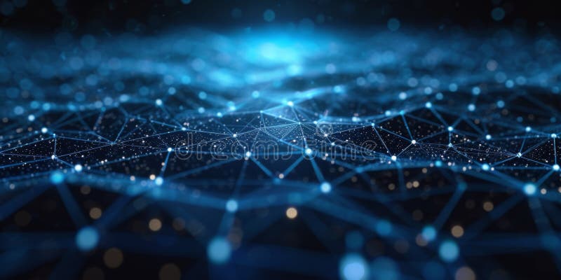 Digital World with Interconnected Lines and Circles, Symbolizing ...