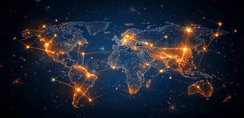 A Digital World Map Adorned with Pins on Multiple Cities, Representing ...