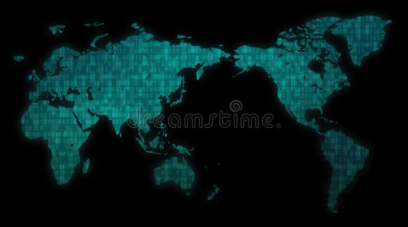Digital World Map Concept Illustration Stock Illustration ...