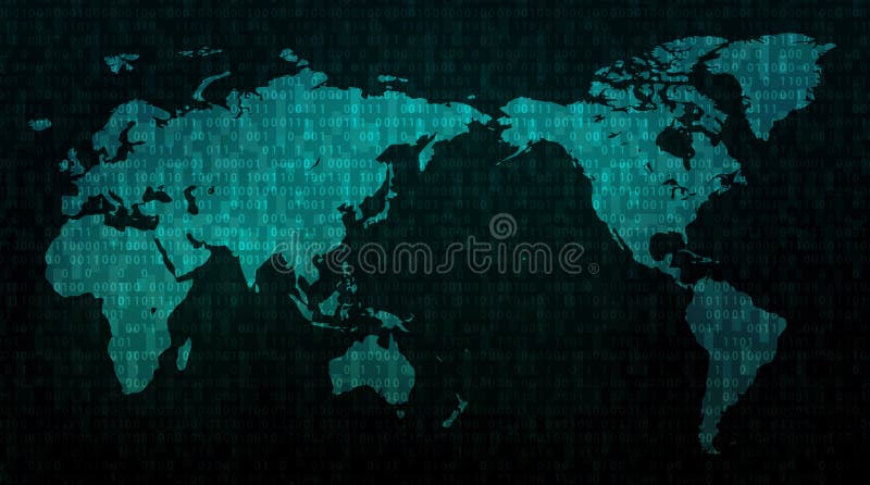 Digital World Map Concept Illustration Stock Illustration ...