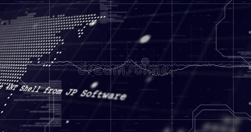 Digital World Map and Data Points Animation Over JP Software Text Stock Footage - Video of world ...