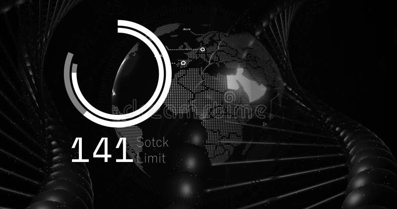 Digital World Map with Data Processing Image Over India Stock ...