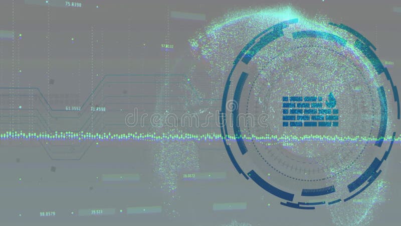 Digital World Map and Data Visualization Animation Over Futuristic Interface Stock Video - Video ...