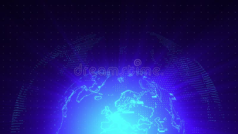 Digital world map stock video. Video of media, computer - 260091803