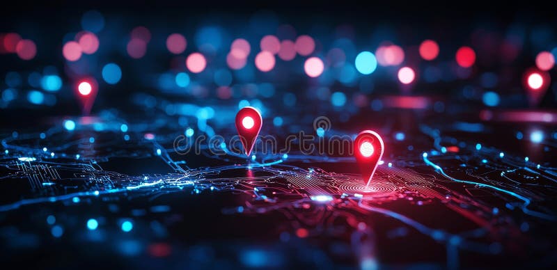 A Digital World Map Dotted with Pins on Multiple Cities, Illustrating ...