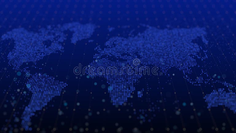 Digital World Map Future Abstract Background Big Data Technology Stock ...