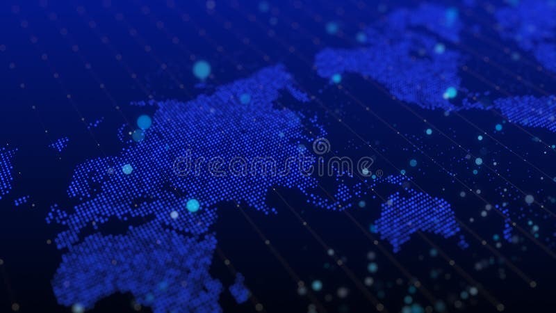 Digital World Map Future Abstract Background Big Data Technology Stock ...