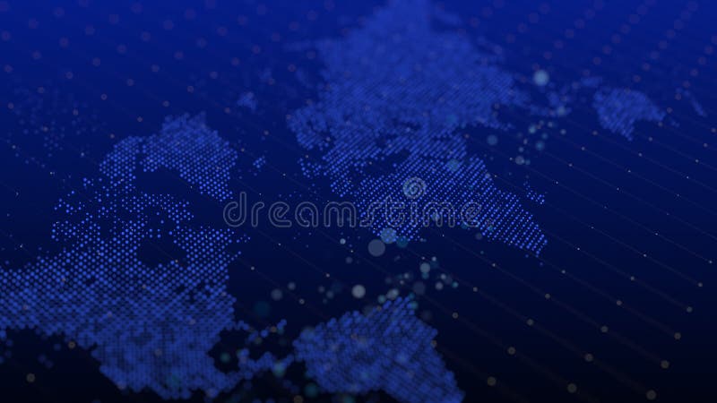 Digital World Map Future Abstract Background Big Data Technology Stock ...