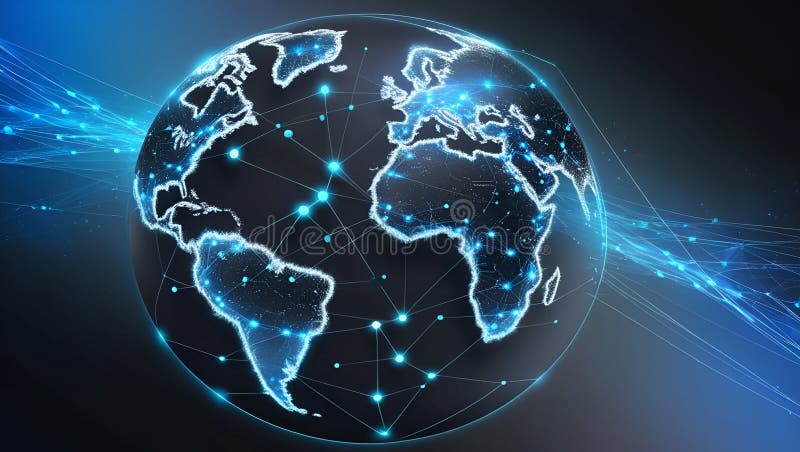 Digital World Map, Global Map, Globalization Technology & Communication ...