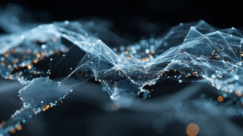 Digital World Map with Glowing Data Points and Network Lines Across ...