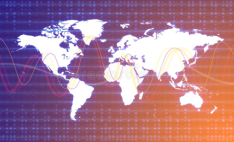 Digital World Map Graphic. World Connection Concept. Stock Illustration ...