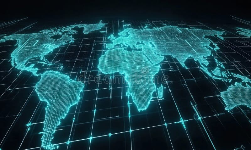 World Map Grid, Global Geography Chart Stock Image - Image of education ...