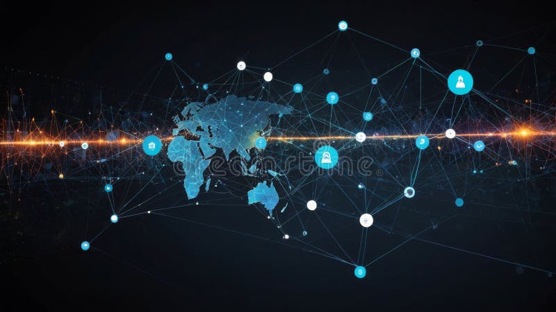 Global Network Connection stock illustration. Illustration of ...