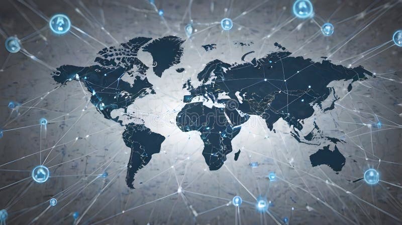 Global Map with Interconnected Lines, Illustrate a World Map with ... Global Map with Interconnected Lines, Illustrate a World Map with ...