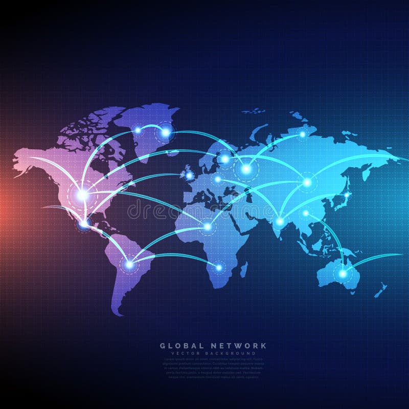 Digital World Map Linked by Lines Connections Network Design Stock ... Digital World Map Linked by Lines Connections Network Design Stock ...