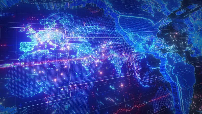 Digital World Map News Studio Background Stock Footage - Video of newsroom, breaking: 320540804