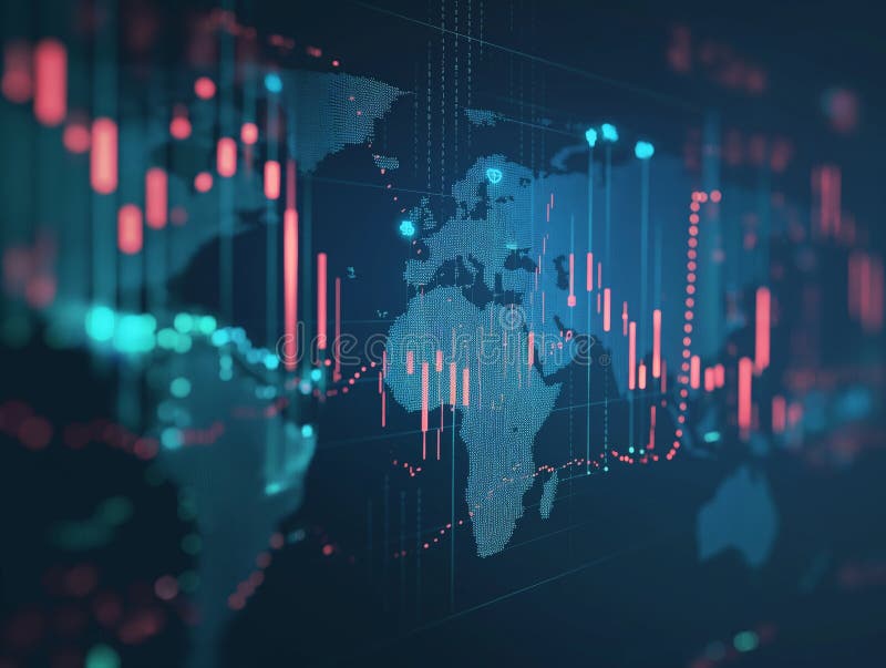 Global Financial Data Visualization Stock Photo - Image of lines ...
