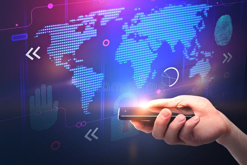 Digital Technology Illustration from Phone Stock Photo - Image of ...