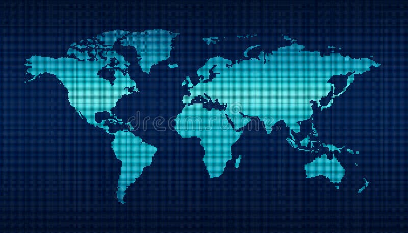 Digital world map stock illustration. Illustration of business - 32887151
