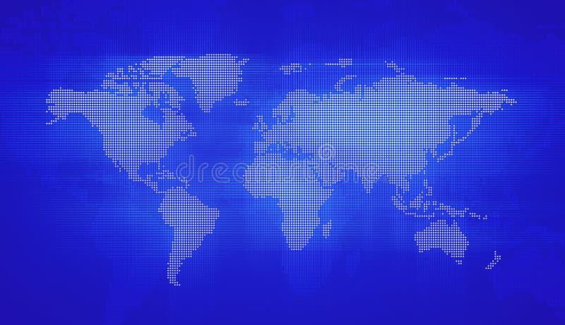 Digital World Map Technology Style Stock Illustration - Illustration of ...
